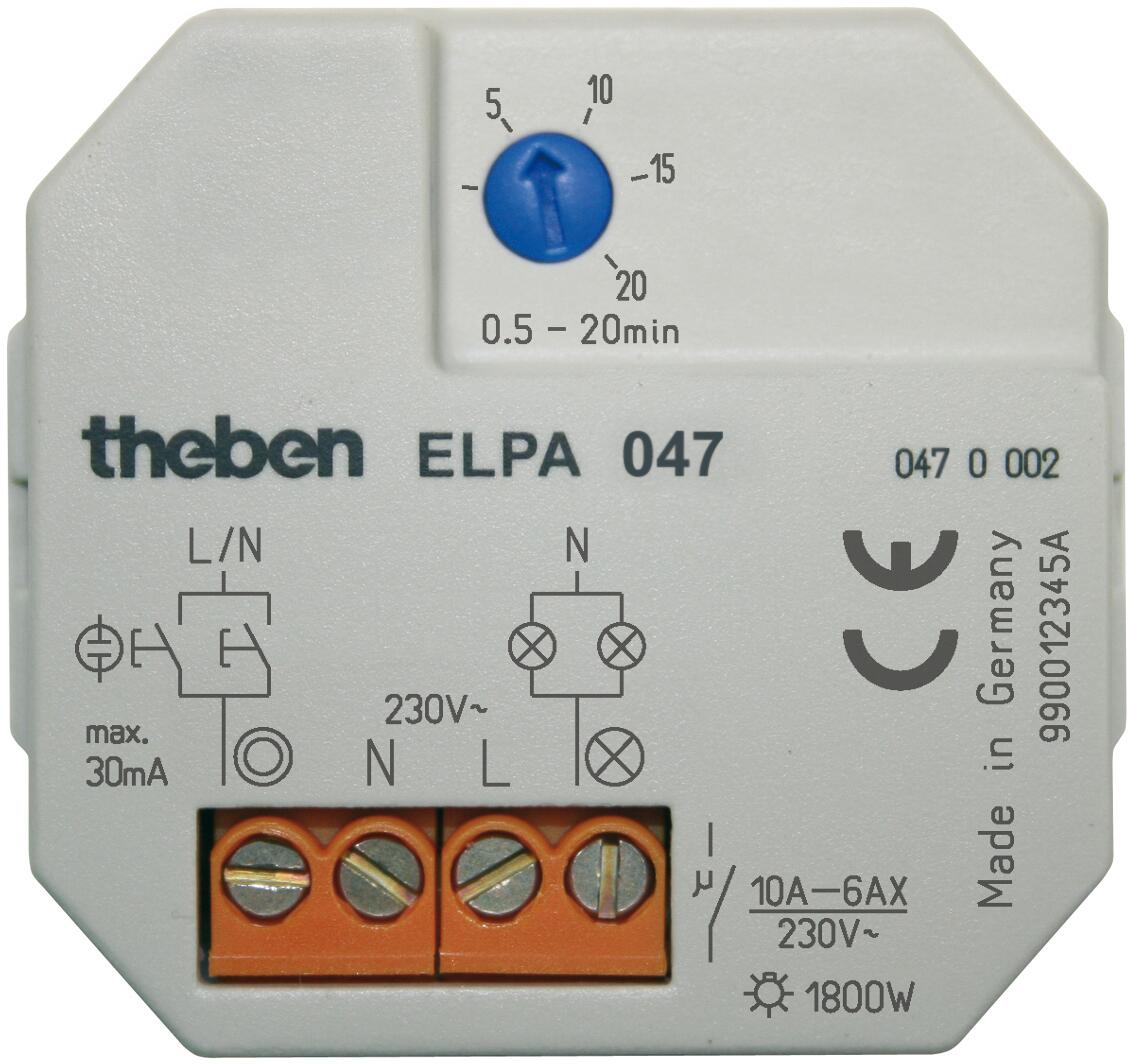 Theben ELPA 047 Treppenlicht-Zeitschalter 1500W, 0,5-20Min, elektronisch (0470002) Elektroshop ...