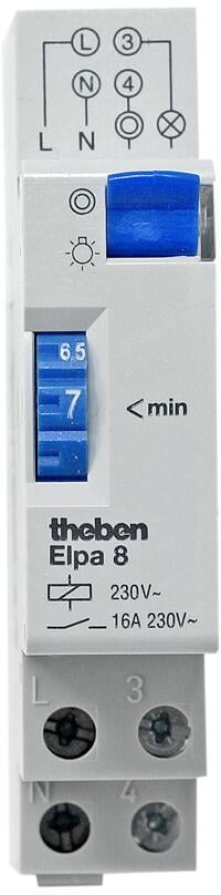 Theben ELPA 8 Treppenlicht-Zeitschalter elektromechanisch, 0 W Stand-By-Verbrauch (0080002 ...