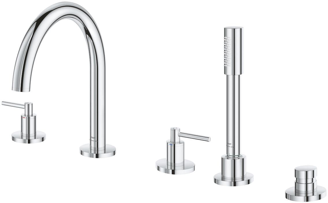 GROHE Atrio 5-Loch-Wannen-Kombination, eigensicher, mit Hebelgriffen ...