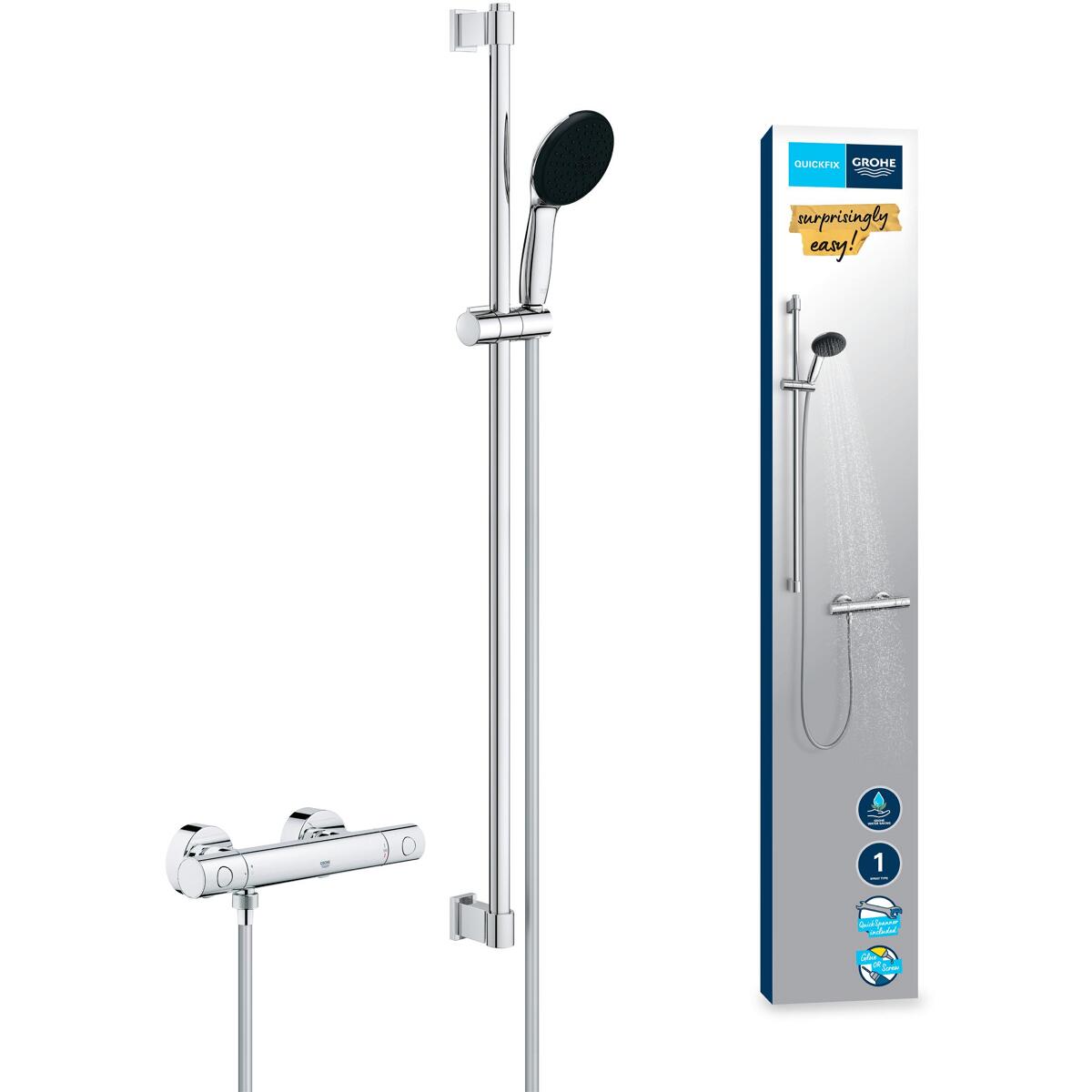 GROHE Precision Get Thermostat Brausebatterie, 1/2", chrom (34857000 ...