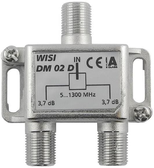 Wisi DM 02 D Verteiler, 2-fach, 3,7dB, 5...1300MHz, Klasse A /+10dB für Vodafone, 75106 (DM02D ...