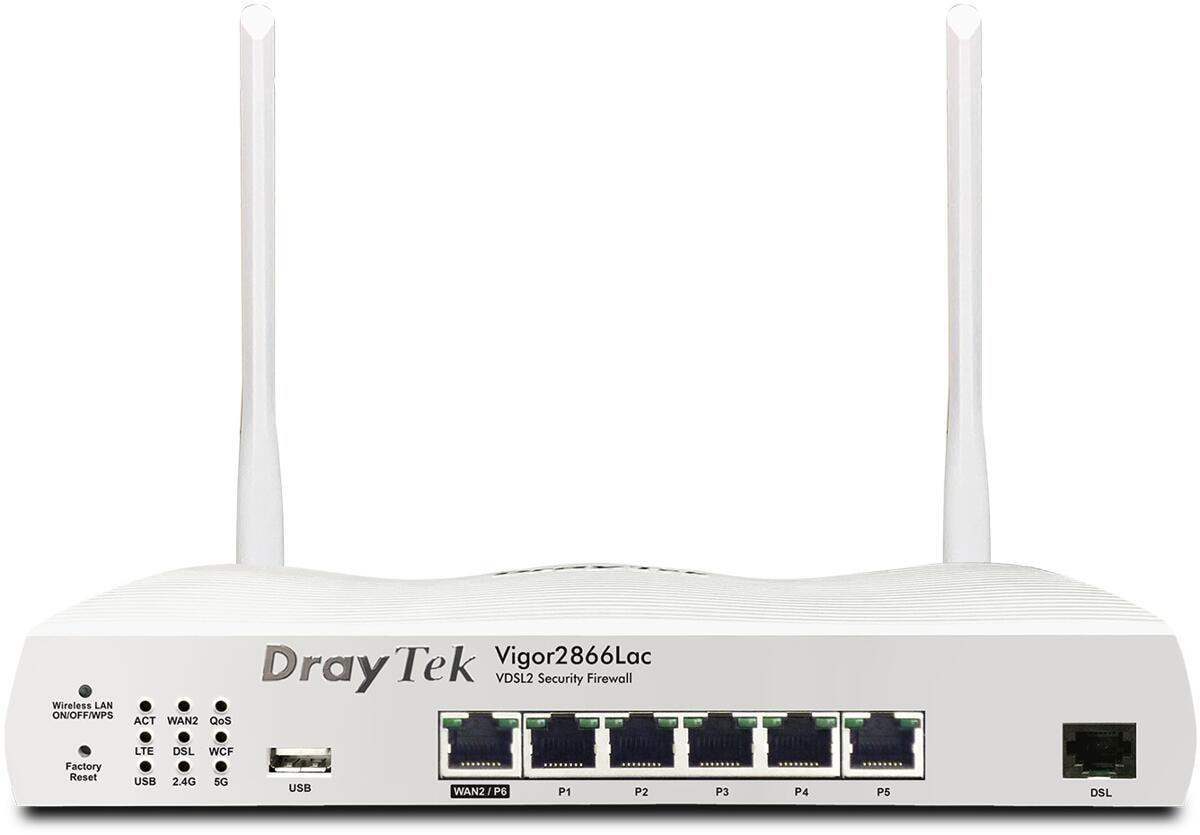DrayTek Vigor 2866Lac LTE Router, LTE/VDSL2/ADSL2/SuperVectoring/G.Fast ...