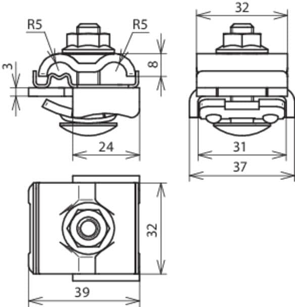 Dehn UNI-Falzklemme Mit Schraube M8 und Sperrzahnmutter UNI FK 8.10 ...