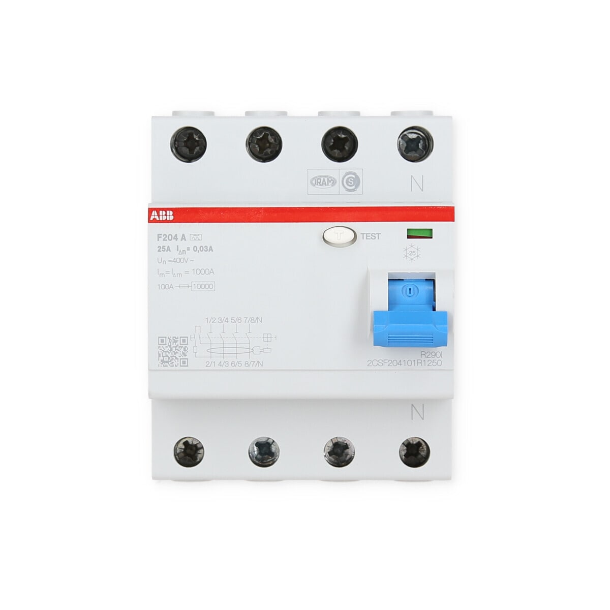 ABB F204A-25/0,03 FI-Schalter, 25A/0,03mA, 4-Polig, Typ A ...