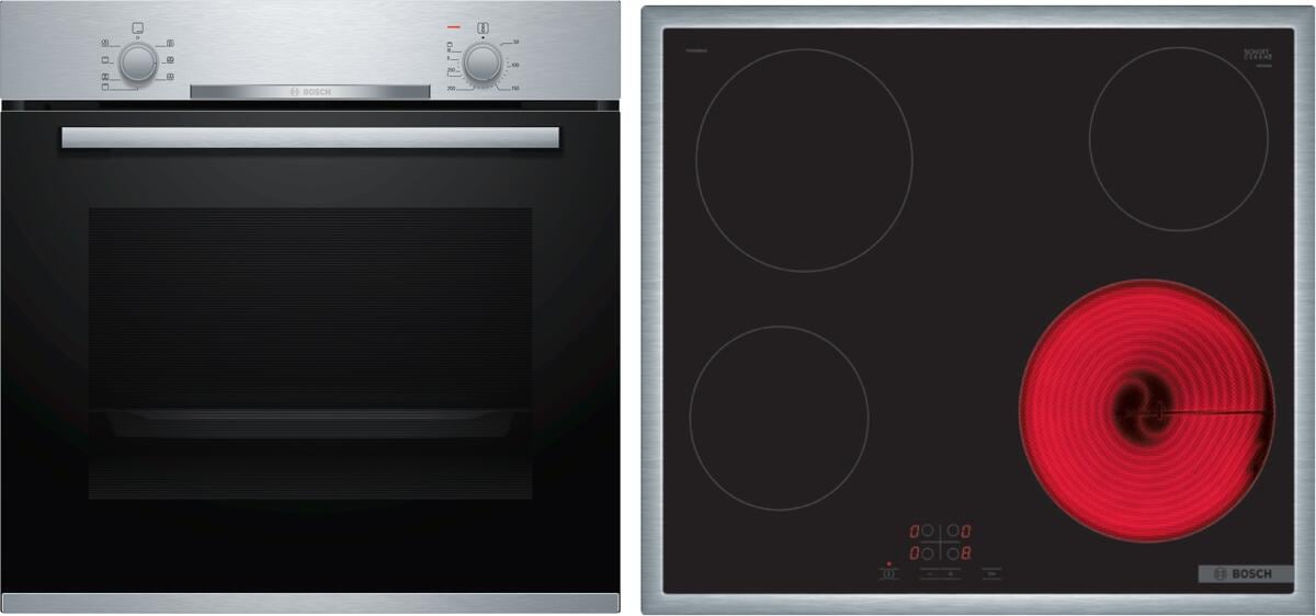 Bosch Backofenset mit Glaskeramikkochfeld (HBA530BR1+PKE645BA2E), 60 cm ...