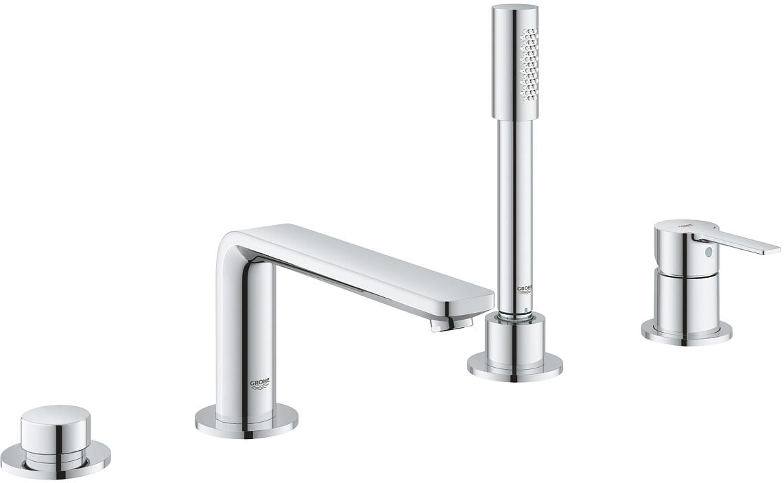 GROHE Lineare 4-Loch Einhand-Wannenkombination, eigensicher, chrom ...
