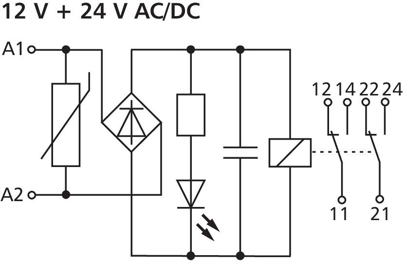 Metz Connect 11061913 Koppelbaustein KRA-M8/21-21, 2 Wechsler, 24 V AC ...