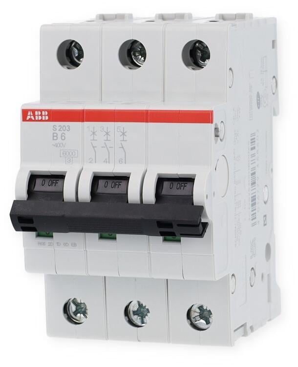 ABB S203-B6 pro M Compact Sicherungsautomat, 3-polig, 6A, 4kV (2CDS253001R0065) Elektroshop Wagner