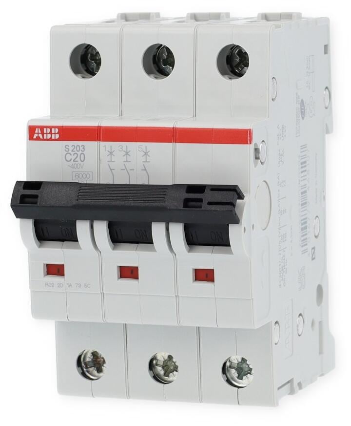 ABB S203-C20 Sicherungsautomat 6kA,20A, 3Polig (2CDS253001R0204 ...