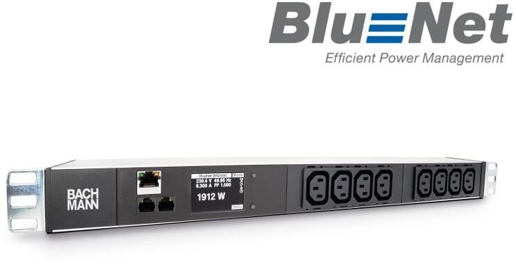 Bachmann BlueNet BN2000 19 Zoll Steckdosenleiste 8x C13, schwarz (329.3010) Elektroshop Wagner