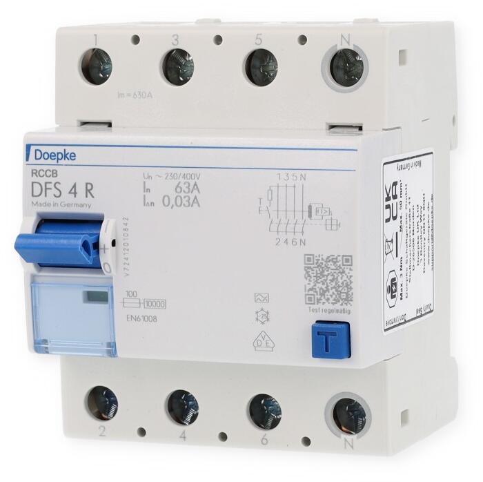 Doepke DFS4 063-4/0,03-A R FI-Schutzschalter, Typ A Elektroshop Wagner