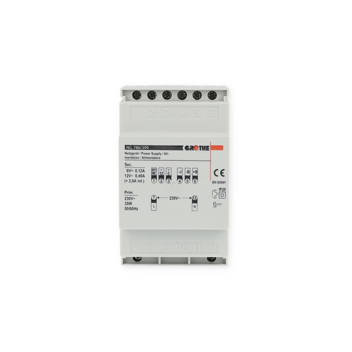Grothe NG 786/399 Netzgerät 4+n 230VAC/8VDC/12VAC mit PTC 3TE (2156608 ...
