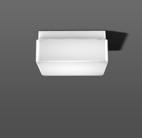 RZB Decken- und Wandleuchte Quadrat, A60, 75W, E27, 240x240x110mm, IP43, weiß (20128.002 ...