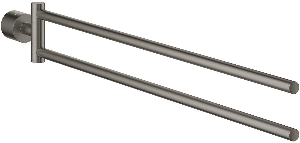 GROHE Atrio Handtuchhalter, 2-armig, nicht schwenkbar, hard graphite gebürstet (40888AL0 ...
