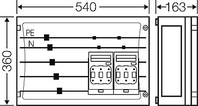 Hensel FP 3426 Sammelschienengehäuse mit Sicherungsgeräten (FP3426 ...