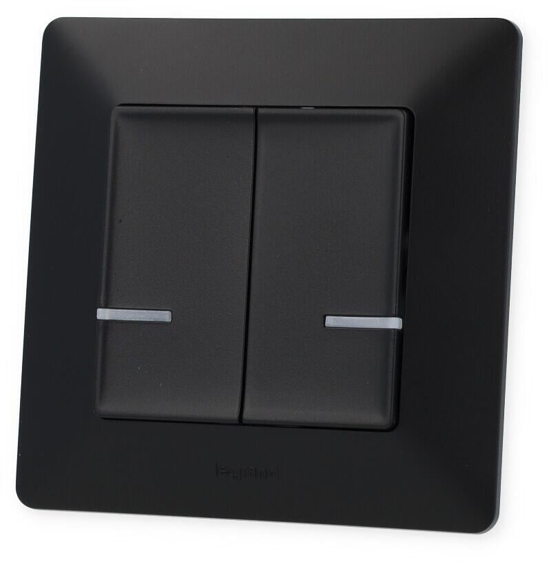 Legrand 756387 Valena Life with Netatmo Wandsender 2-Fach, Schwarz Elektroshop Wagner