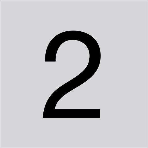 RZB Folienziffer H 100 mm, Ziffer 2, weiß schwarz (99222.003.2 ...