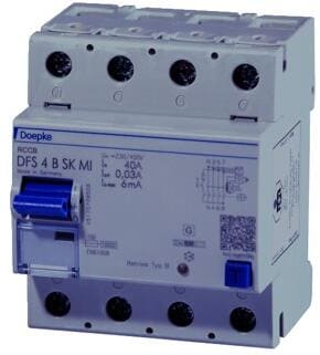 Doepke DFS 4 040-4/0,03-B SK MI Fehlerstromschutzschalter, 40/0,03A, 4-Polig, Typ B (09134892 ...
