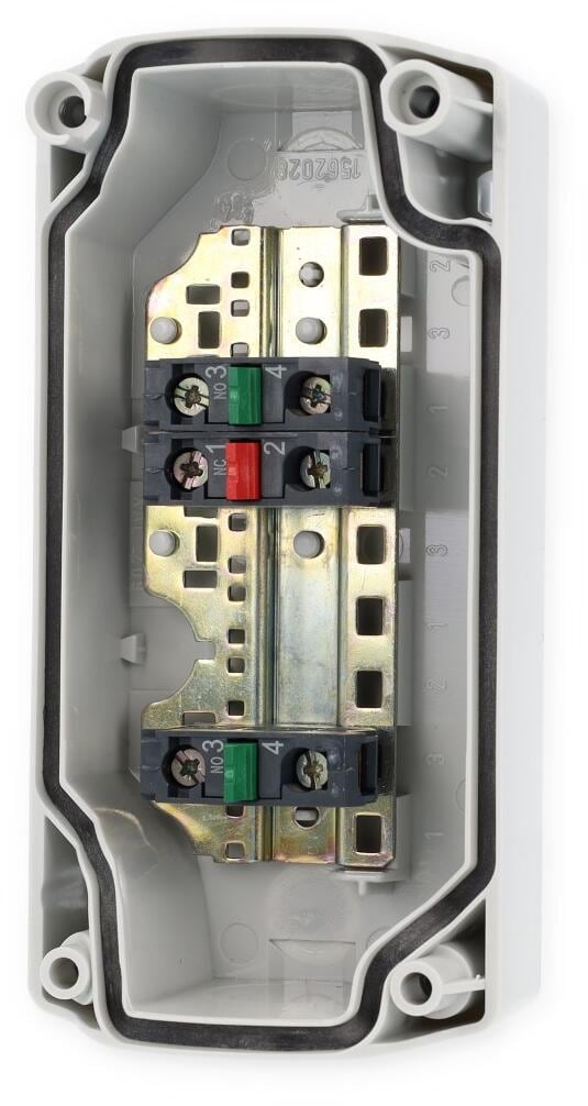 Schneider Electric XALD324 Komplettgehäuse, IP65, 3 Befehlsstellen ...
