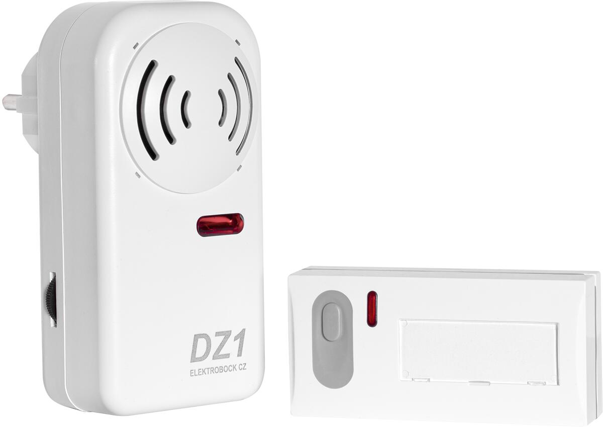 Elektrobock DZ1-1 Funk-Türglocke, 230V AC, GONG, Reichweite 120m, Weiß Elektroshop Wagner