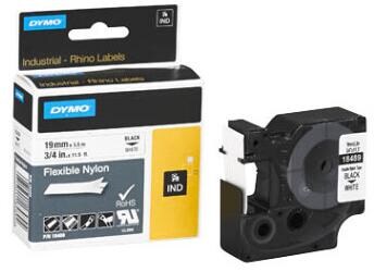 Dymo Rhino-Schriftband, IND-Vinyl, 19mmx3,5m, schwarz auf weiß (18489) Elektroshop Wagner