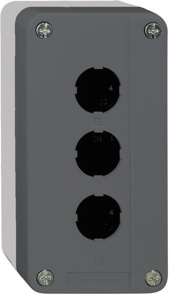 Schneider Electric XALD03 Leergehäuse, 3 Befehlsstellen, grau ...