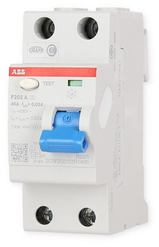 ABB F202A-40/0,03 FI-Schalter, 40A/0,03mA, 2-Polig, Typ A ...