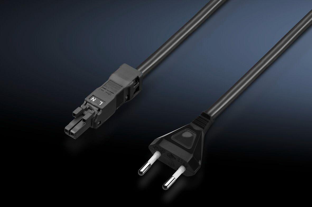 Rittal DK 7859.010 Netzkabel mit Eurostecker, für IT Systemleuchte LED ...