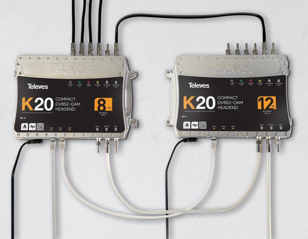 Televes K20-16 Kompaktkopfstelle, 16 Transponder, DVB-S2 in QAM (570103 ...