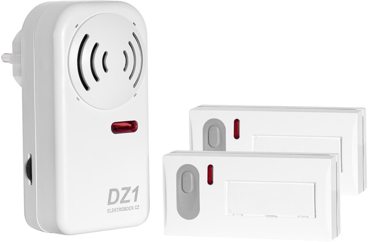 Elektrobock DZ1-2 Funk-Türglocke, 230V AC, GONG, 2xSender, Reichweite 120m, Weiß Elektroshop Wagner