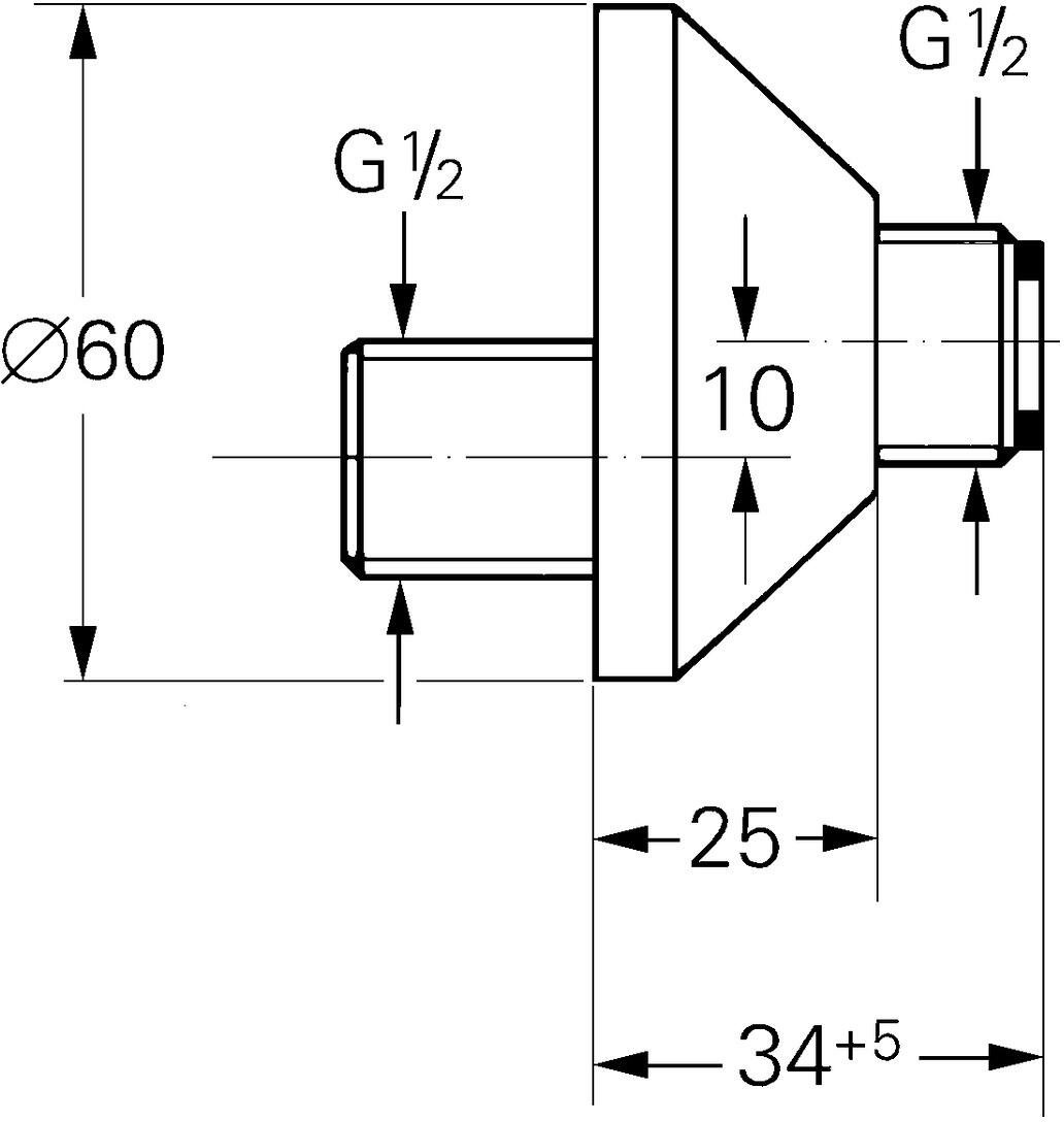 GROHE S-Anschluss, 1/2"" x 1/2"", chrom (12004000) Elektroshop Wagner