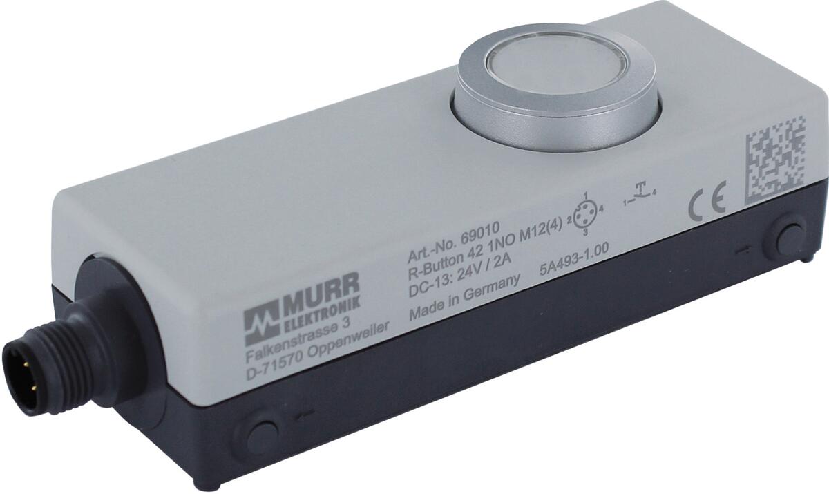 Murr 69010 Resettaster mit 1 Taste, 1 Schließerkontakt, IP65, M12, 4 ...