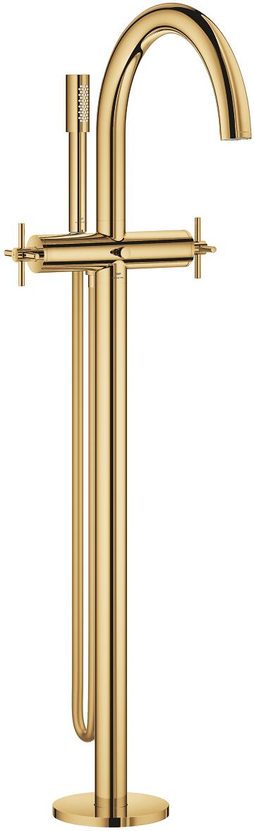 GROHE Atrio Wannenbatterie, Fertigmontageset für 45984, eigensicher, Kreuzgriffe, Handbrauseset ...