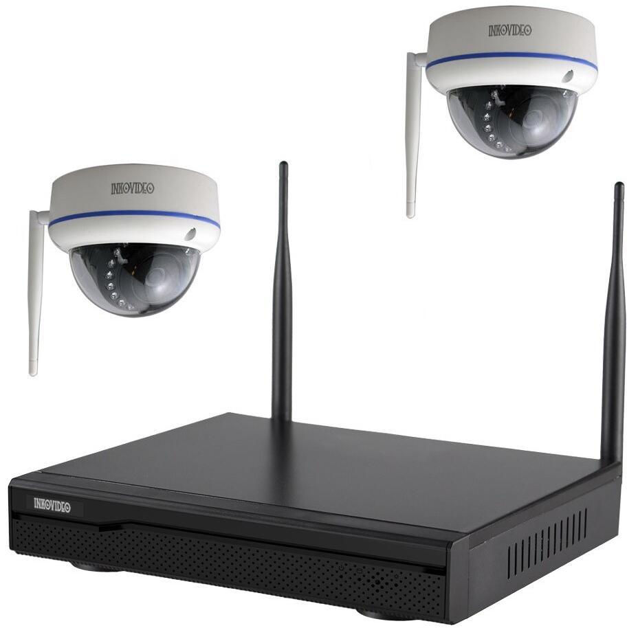 Inkovideo INKO-22M2D Wlan Komplettset 4-Kanal Netzwerkrekorder mit 2x ...