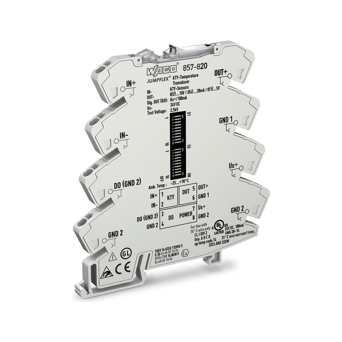 Wago 857-820 Temperaturmessumformer für KTY-Sensoren, 24VDC, 6mm ...