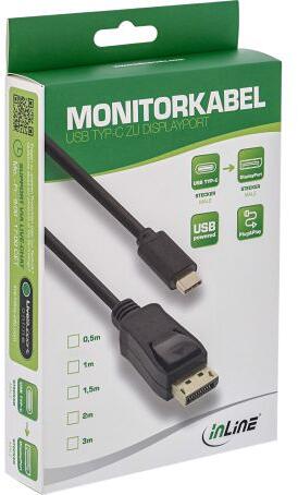 InLine USB Display Kabel, USB-C Stecker zu DisplayPort Stecker ...