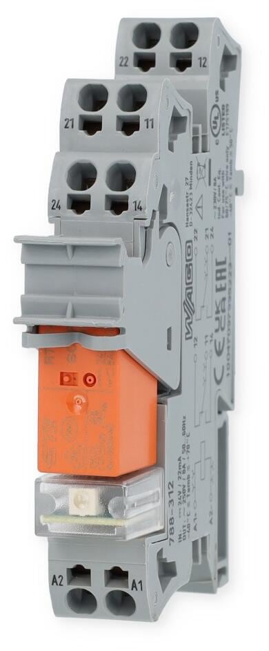 Wago 788-312 Relaismodul, DC 24 V, 2 Wechsler, 8 A, Statusanzeige rot ...