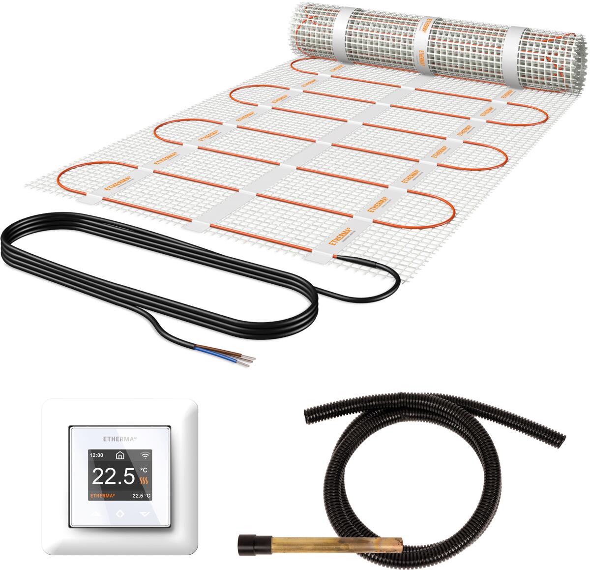 Etherma SET-eFLOOR-DS-PRO-XXXX Netzheizmattenset, inkl. eTOUCH PRO, 230 V Elektroshop Wagner