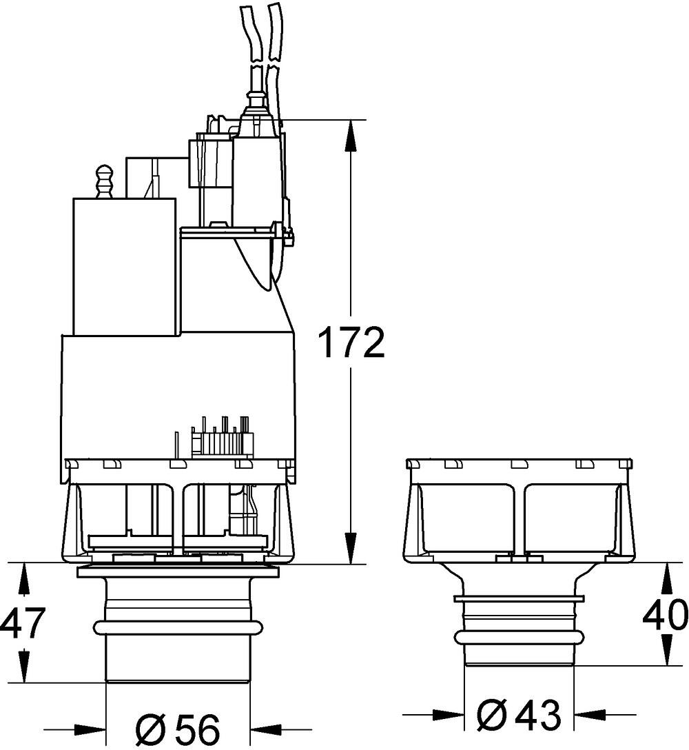 GROHE Ablaufventil-Dual Flush, für Spülkasten 0,82 m, pneumatische ...