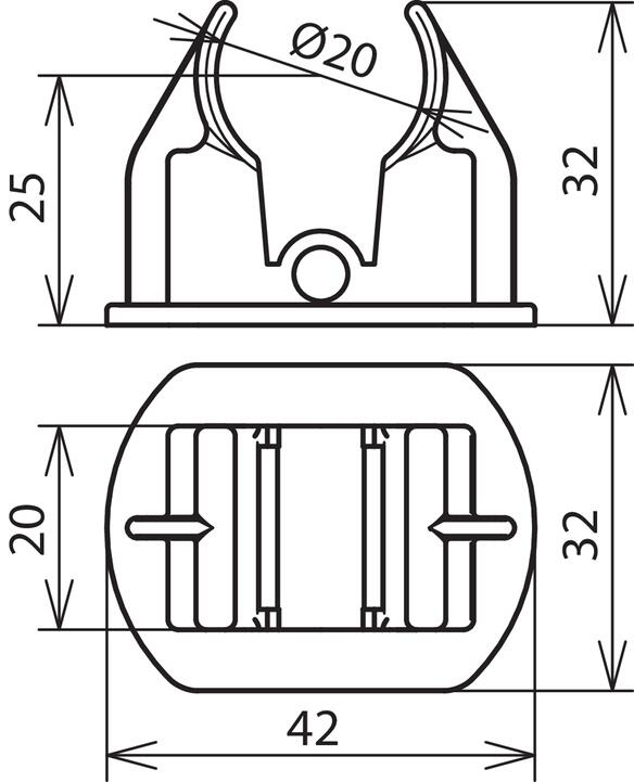 Dehn Adapter RLA 20 FB K SW, 20mm, schwarz (253026) Elektroshop Wagner