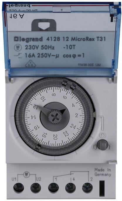 Legrand MicroRex T31 Tagesschaltuhr, Synchronmotor, analog, 1 Kanal ...