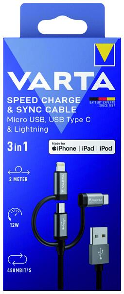 Varta 57937 Speed Charge&SyncCableMicroUSB&Lig Elektroshop Wagner