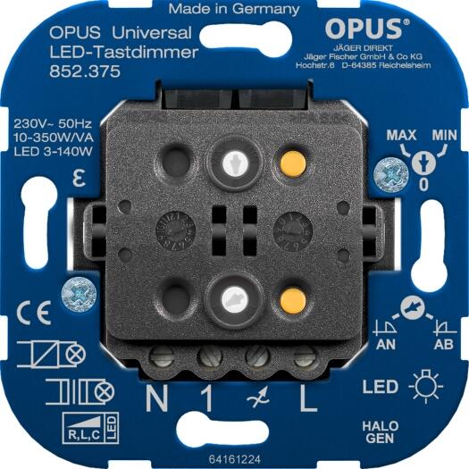 OPUS Universal Tastdimmer für LED-, Glüh- und Halogenlampen 10-350 VA / LED 3-140W OPUS (852.375 ...