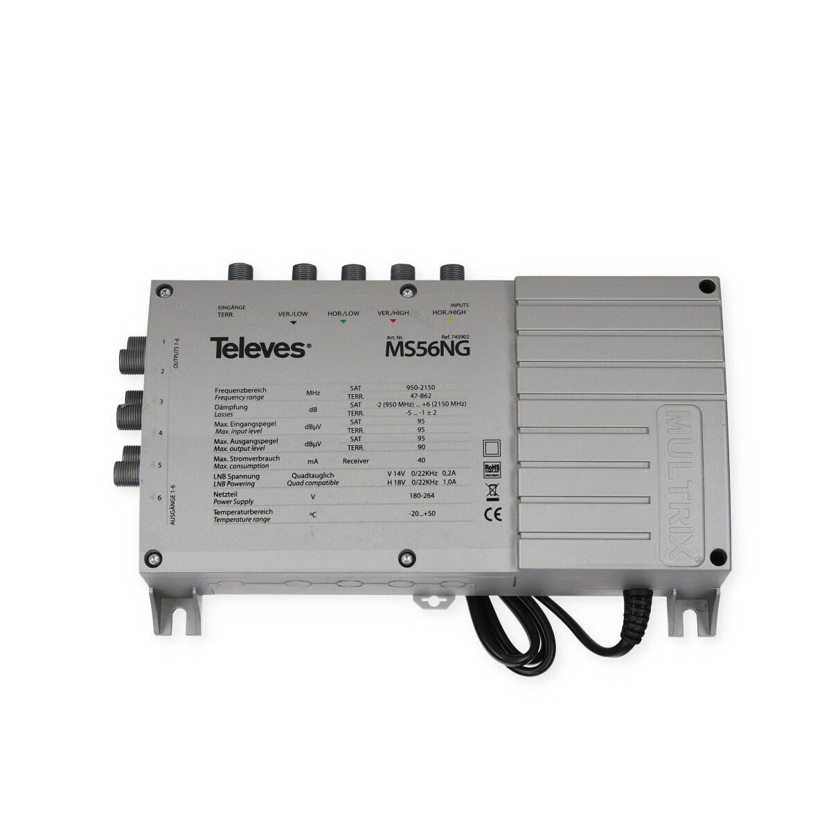 Televes Multrix 5 in 6 Guss-Multischalter (MS56NG) Elektroshop Wagner