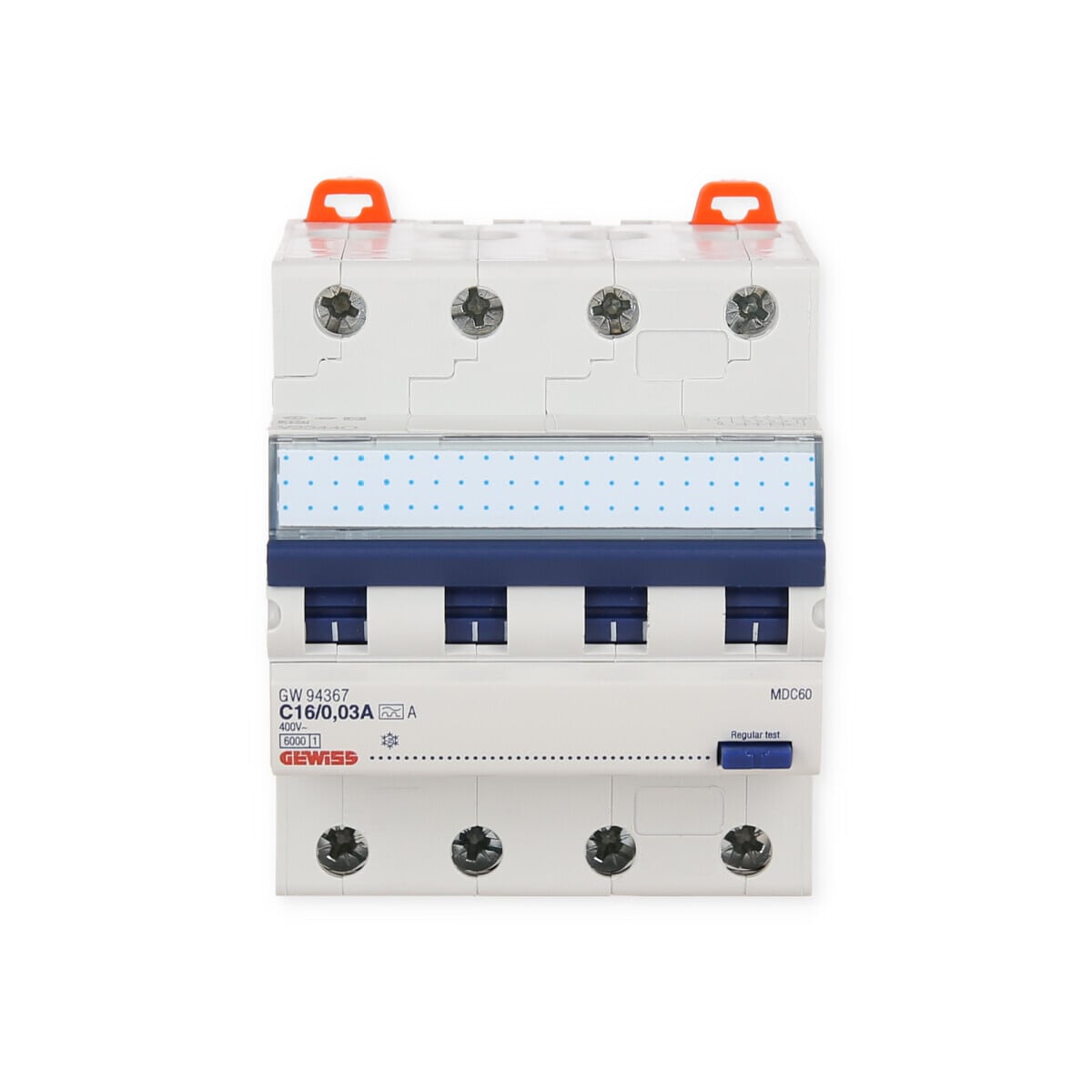 GEWISS GW94367 FI/LS-Schalter (RCBO) 16A, 4-Polig, 30mA, C ...