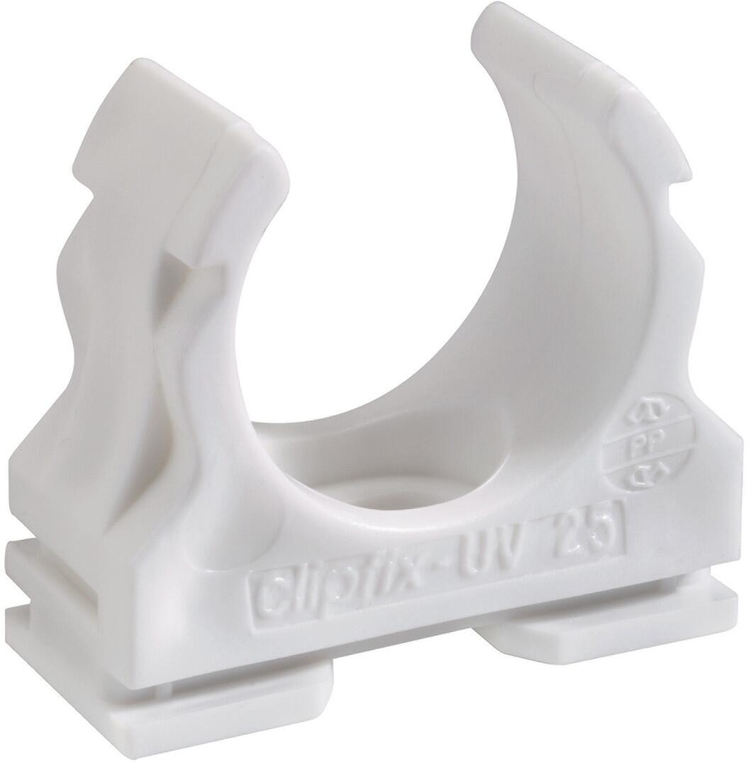 Fränkische clipfix-UV 25 weiß Kunststoff-Klemmschellen 25 mm, (22572025 ...