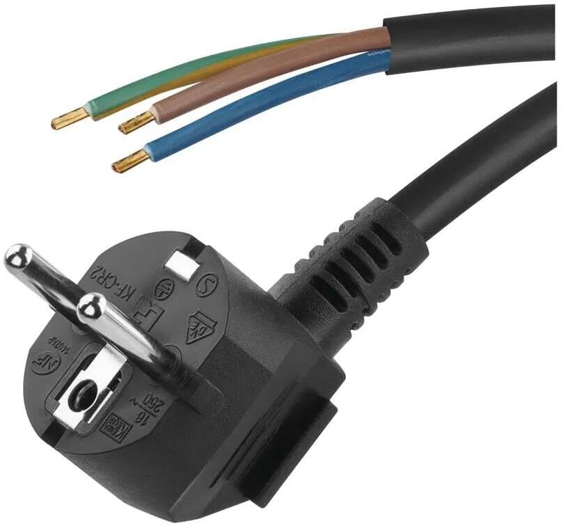 EMOS S18323 Netzkabel, H05VV-F 3G, 3x 1,5mm², Länge 3m, PVC, schwarz ...