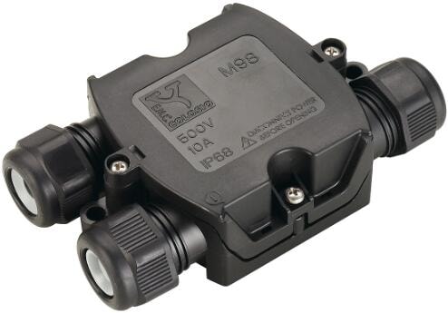SLV Verbindungsbox, Y-Verbindung, für 3 Kabel, IP68, schwarz (228726 ...