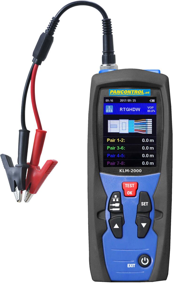 pancontrol PAN KLM-2000 Kabellängenmessgerät, digital für mehrpolige-, Netzwerk- und Coaxkabel ...