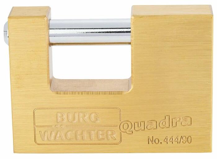 Burg Wächter Quadra 444 90 Zylinder-Vorhängeschloss, rostfrei, Messing ...